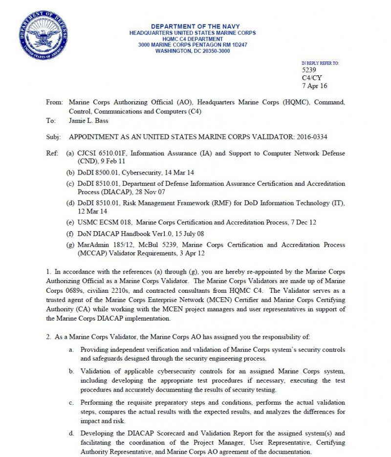 DoD Information Assurance - GRAVICOM LLC